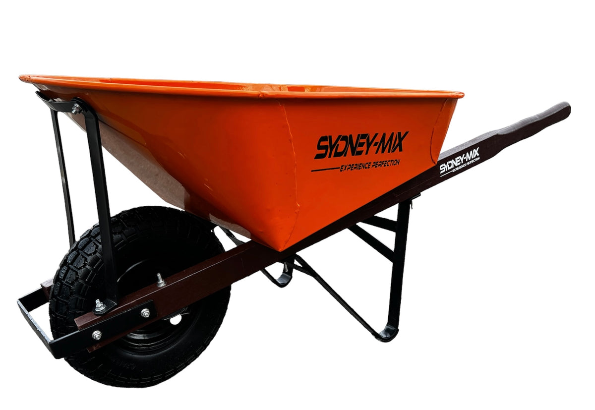 SYDNEY-MIX 100L HEAVY-DUTY BUILDERS WHEELBARROW (Flat-Free/Solid Wheel ...