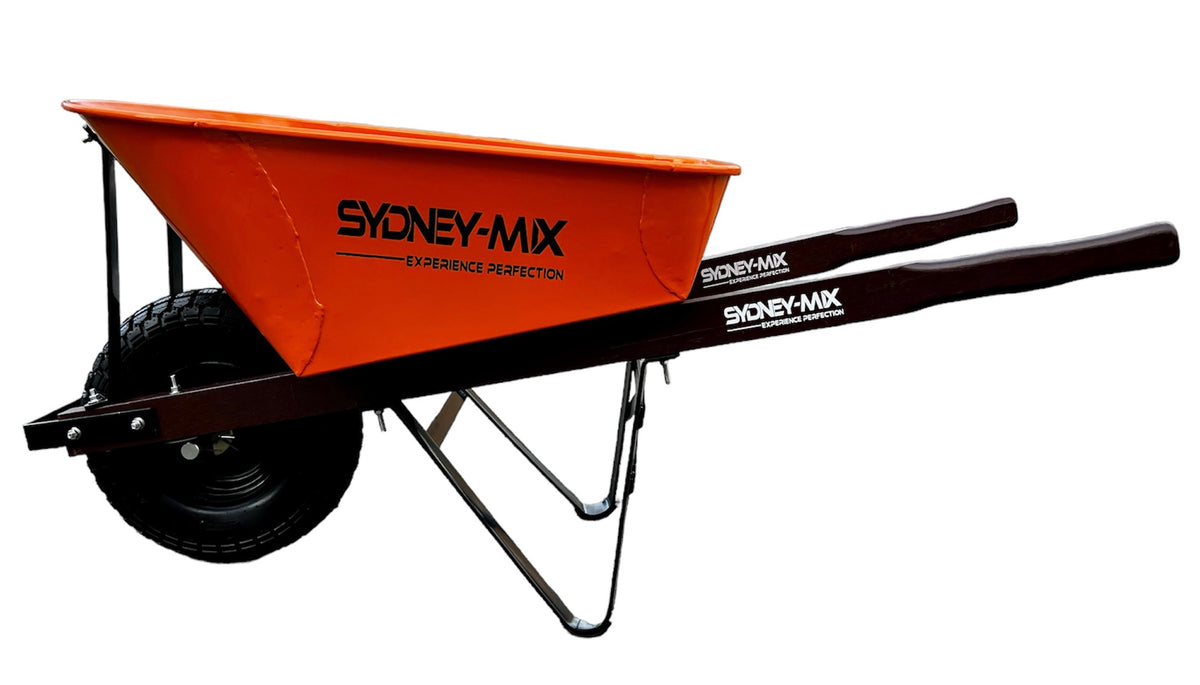 SYDNEY-MIX 100L HEAVY-DUTY BUILDERS WHEELBARROW (Flat-Free/Solid Wheel ...